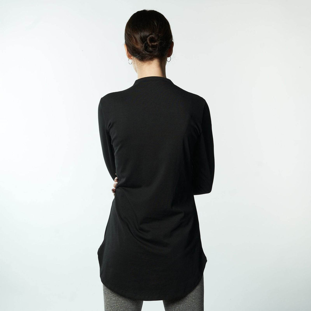 Bamboo Premium Cotton Double Layer Long Fit Long Sleeves Basic T-Shirt