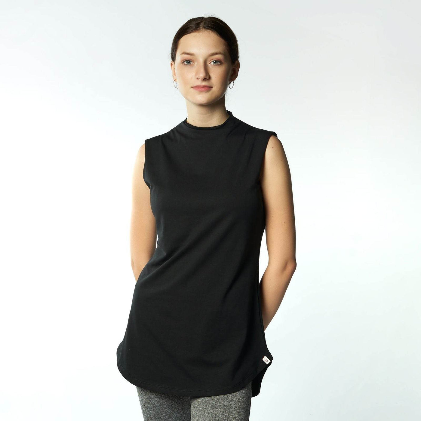 Bamboo Premium Cotton Double Layer Long Fit Sleeveless Basic T-Shirt