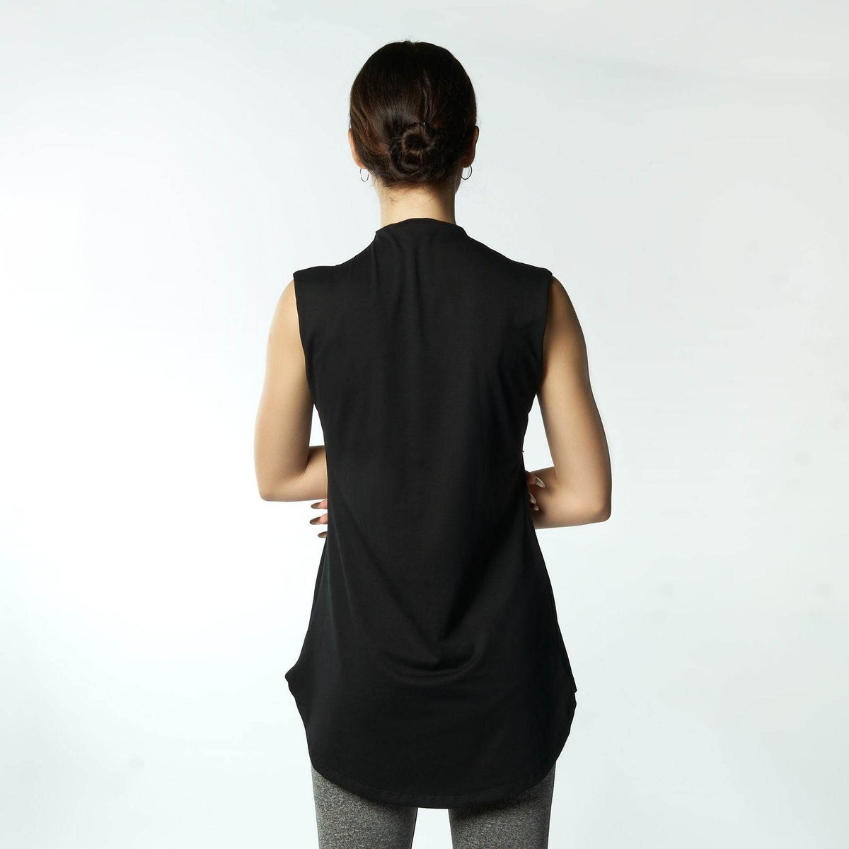 Bamboo Premium Cotton Double Layer Long Fit Sleeveless Basic T-Shirt
