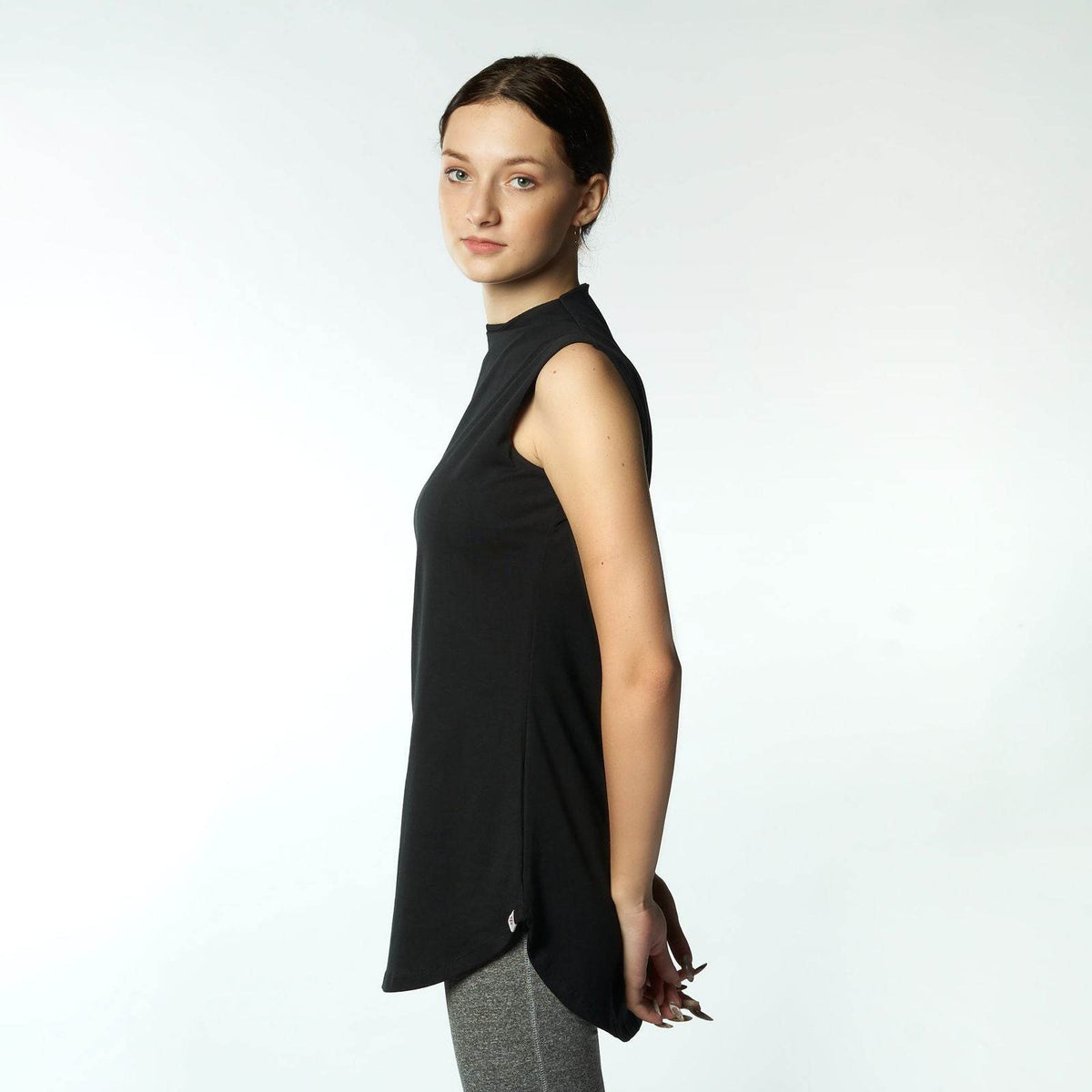 Bamboo Premium Cotton Double Layer Long Fit Sleeveless Basic T-Shirt